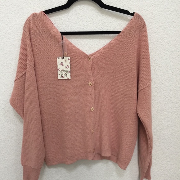 Hippie Rose | Sweaters | Hp Vintage Rose Button Back Vneck Sweater ...